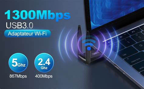 Rumicet AC1300 Mbps Clé WiFi Puissante Double Bande Cle WiFi USB 3 0