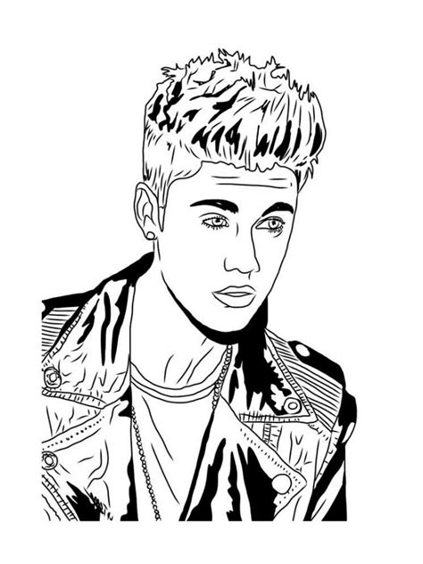 Justin Bieber Hairstyle Coloring Book Printable And Online