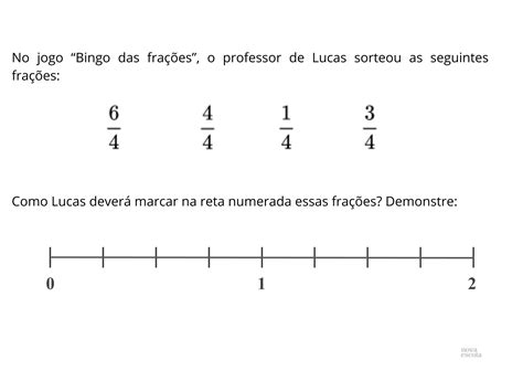 Bingo de Frações reta numerada Planos de Aula 4º Ano