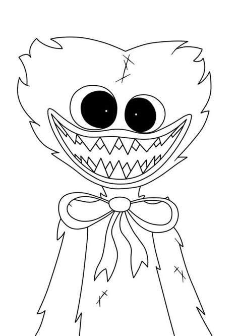 Coloriage Huggy Wuggy rigolo dessin gratuit à imprimer