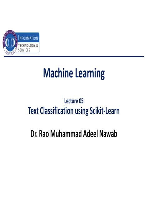 machine learning lecture 05 a step by step guide to text classification using scikit learn
