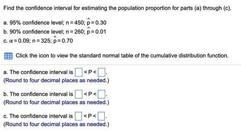 solved find the confidence interval for estimating the