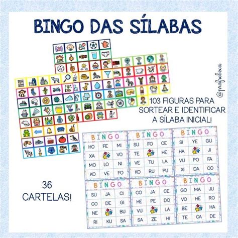 JOGO BINGO DAS SILABAS SIMPLES Cartelas Conheça a emocionante