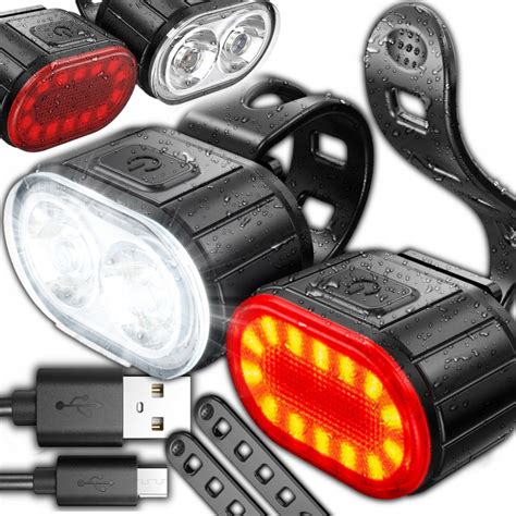 Lampka Rowerowa Światło PRZÓD TYŁ LED na rower kierownicę MOCNA USB