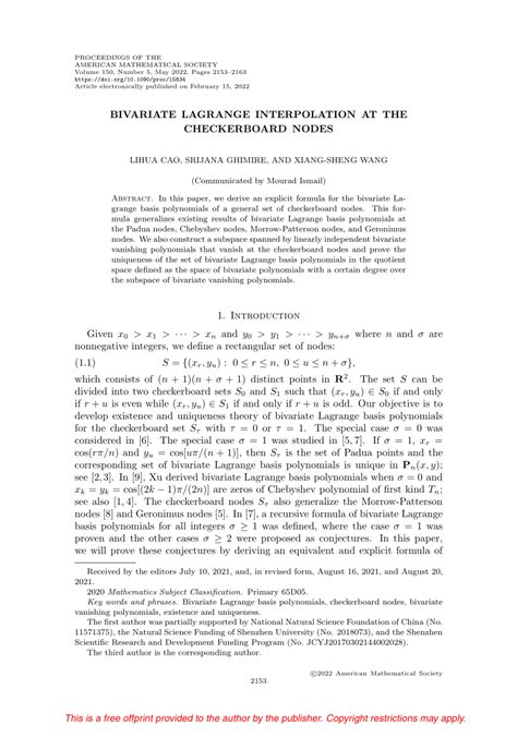 pdf bivariate lagrange interpolation at the checkerboard nodes