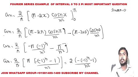 Find Half Range Fourier Cosine Series Of F X X Pi X 0 To Pi Problems