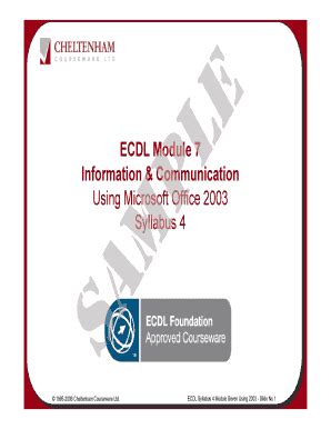 Fillable Online Faculty Ksu Edu Sample Ecdl V4 Mod7 Office 2003 Slides