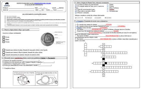 Prova Estrutura Interna Da Terra Prova De Geografia NerdProfessor