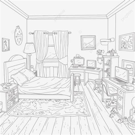 Dibujos De Dormitorio Infantil Para Colorear Vsun