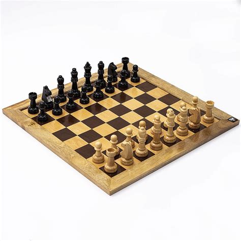 Jogo de Xadrez Tabuleiro em Madeira Casas 5x5cm Peças Total Luxo