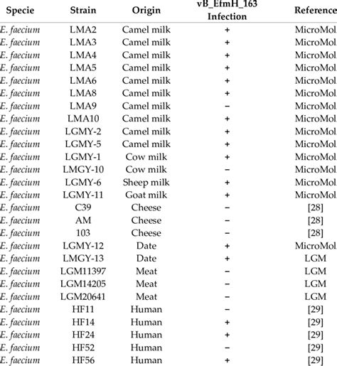 E Faecium And E Faecalis Strains Used In This Work For Bacteriophage