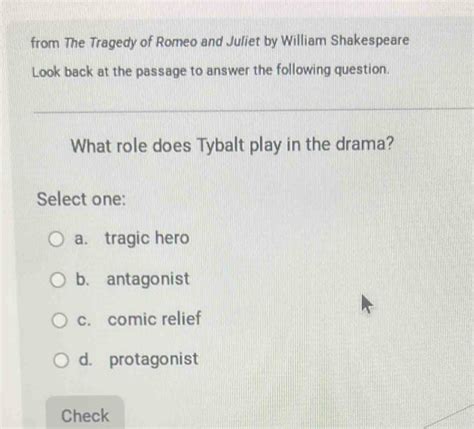 Solved From The Tragedy Of Romeo And Juliet By William Shakespeare