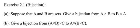 solved exercise 2 1 bijection a suppose that a and b
