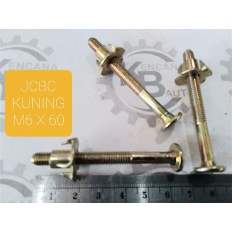 Jual BAUT JCBC M6 X 60 MUR CAKAR KUNING KNOCKDOWN BAUT SPEAKER