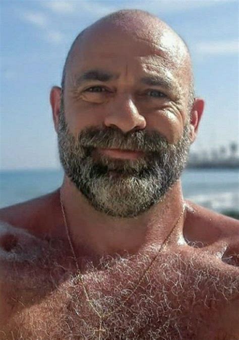 Muscle Bear Men Hairy Men Grey Bearded Men Grey Beards Scruffy Men Handsome Men Bald Head