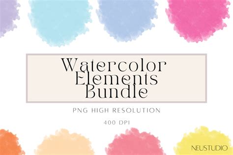 Watercolor Splashes Png Clip Art Bundle Graphic By NEUSTUDIO Creative