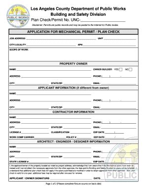 Fillable Online Dpw Lacounty Plan Check Permit No Fax Email Print