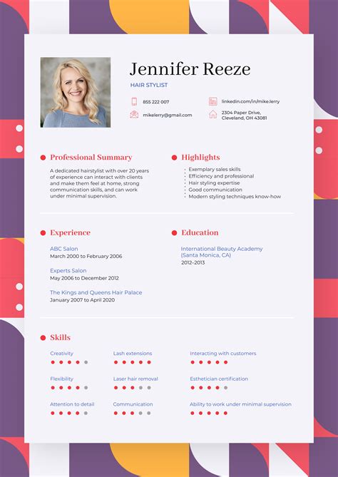Hair Stylist Resume Sample And Tips SkillHub