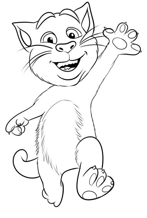 Desenho De Talking Tom Para Colorir