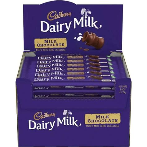 Cadbury Dairy Milk Chocolate Bar 75g 42pc Woolworths