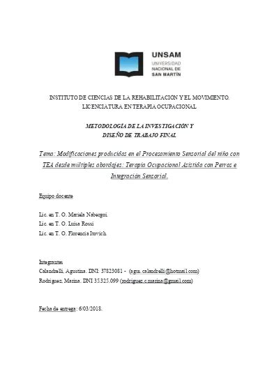 Modificaciones producidas en el procesamiento sensorial del niño con