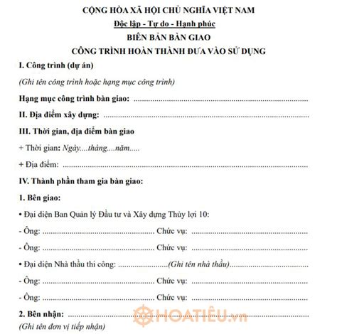 Những mẫu biên bản bàn giao tài sản cố định chuyên nghiệp và miễn phí