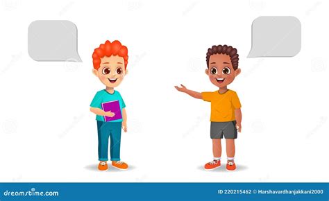 Mignon Gar On Les Enfants Se Parler Illustration De Vecteur