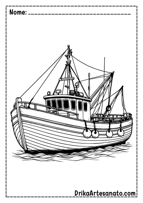 50 Desenhos de Barco para Colorir Grátis em PDF