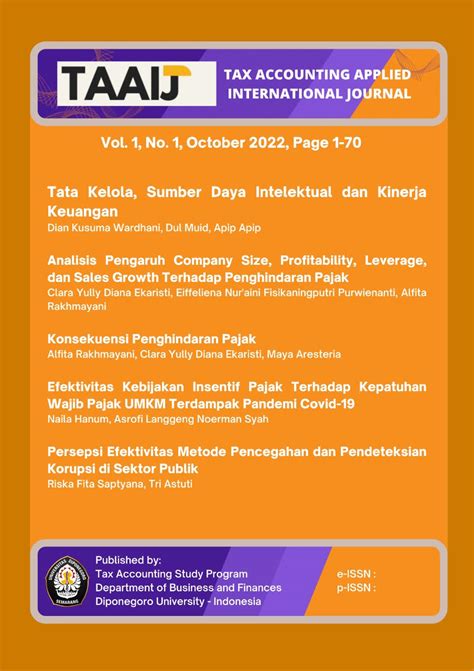 Launching Tax Accounting Applied International Journal Taaij
