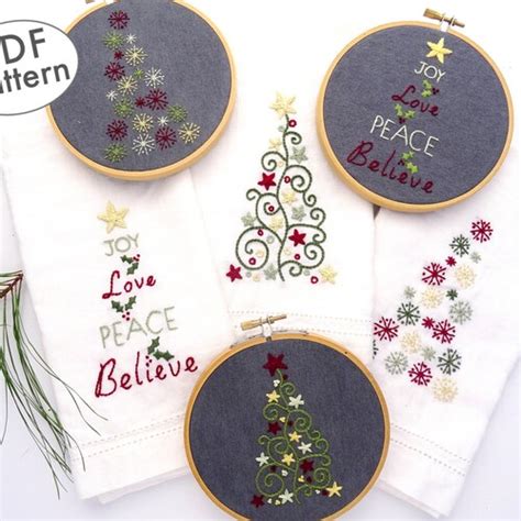 Christmas Tree Embroidery Pattern Hand Embroidery PDF Etsy