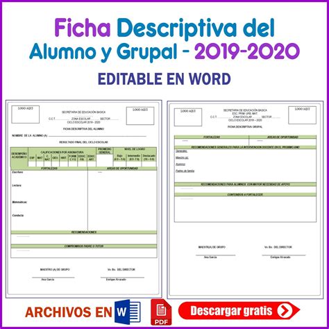 Ejemplo De Ficha Descriptiva De Grupo Primer Grado о NBKomputer
