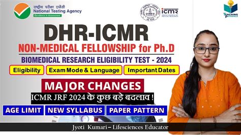 ICMR JRF 2024 Notification DHR ICMR BRET 2024 Update Major