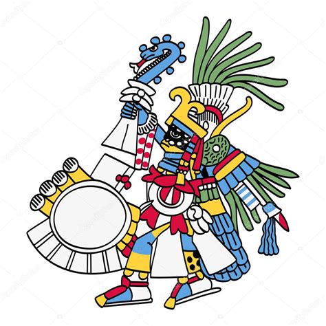 Huitzilopochtli dios patrón de los aztecas y capital Tenochtitlan