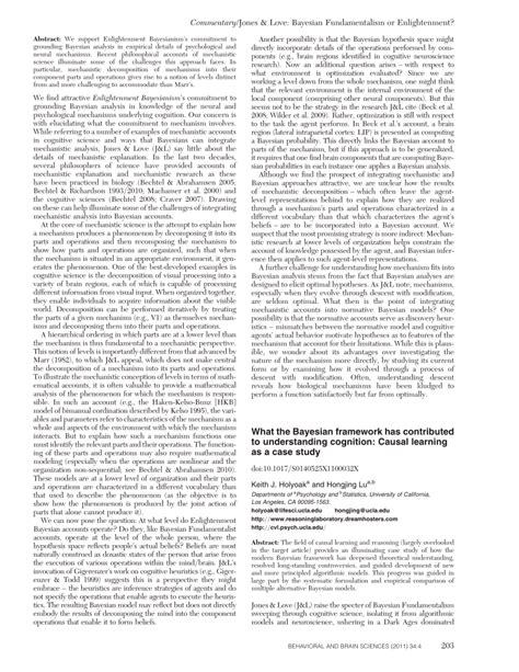 pdf what the bayesian framework has contributed to understanding cognition causal learning as