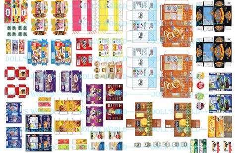 Printable Miniature Food Packaging For Miniature Dollhouse And