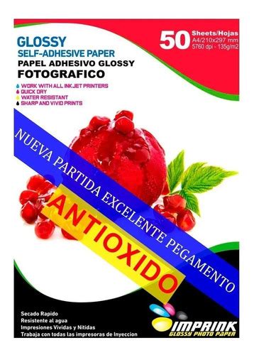 Papel Adhesivo Glossy A G Hojas Antioxido Cuotas Sin Inter S