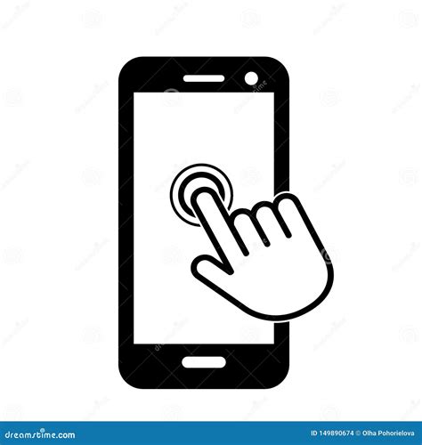 Haga Clic Aquí El Botón Con El Icono De La Mano En La Pantalla Del