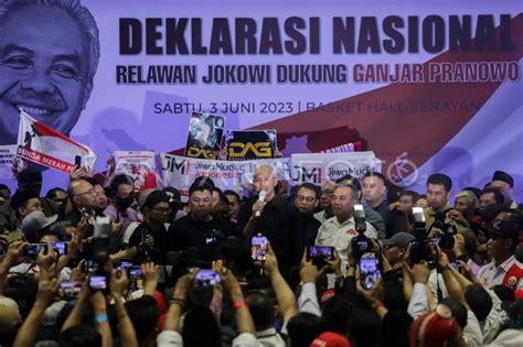Deklarasi Relawan Jokowi Dukung Ganjar Pranowo ANTARA Foto