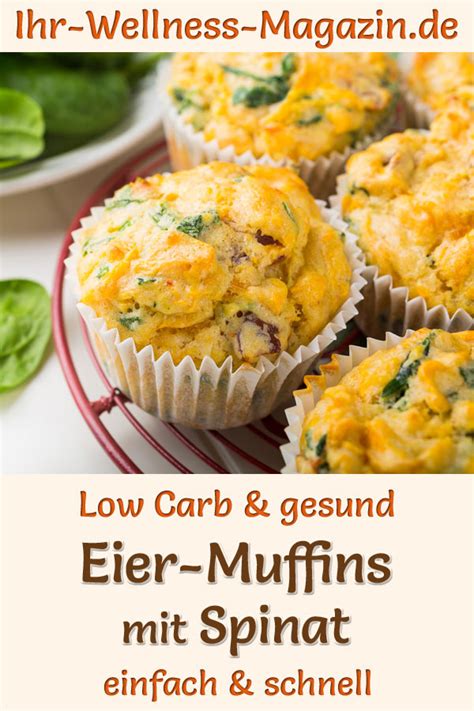 Low Carb Eiermuffins mit Spinat gesundes Rezept fürs Frühstück