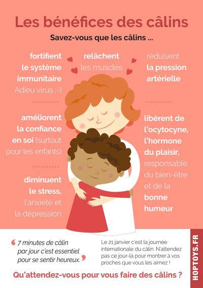 Infographie Les bénéfices des câlins Journée internationale des