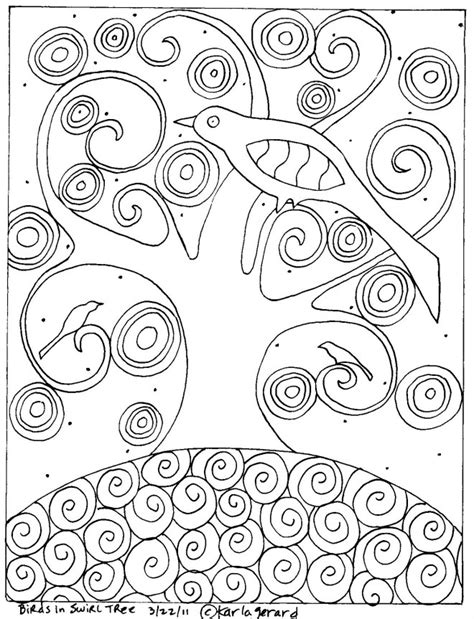 Coloriage Arbre de vie de Gustav Klimt dessin gratuit à imprimer
