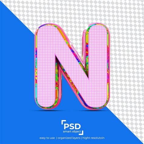 O Alfabeto N Melhor Renderiza O Fundo Isolado 3d Da Forma PSD Premium