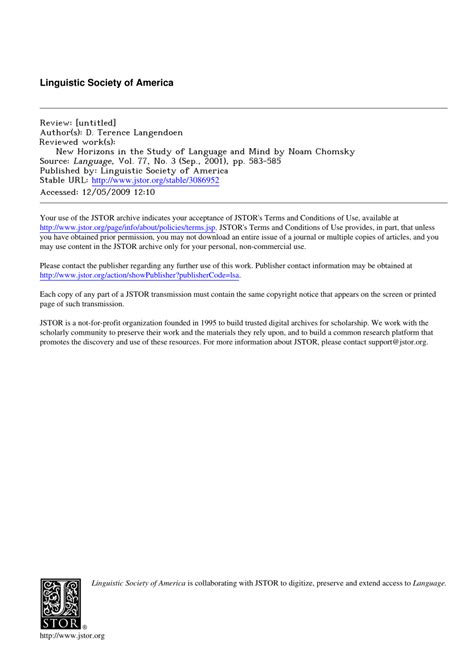 PDF Review Of New Horizons In The Study Of Language And Mind By