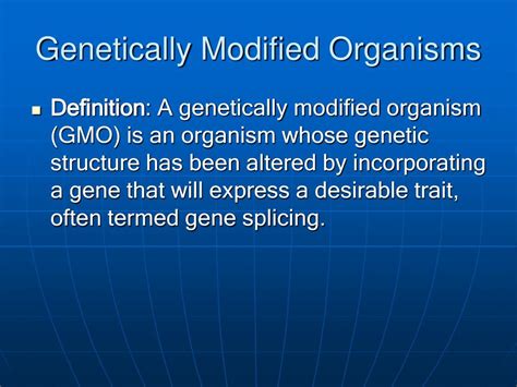 PPT Genetically Modified Organisms PowerPoint Presentation Free