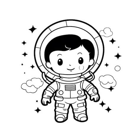 Space Suit Clip Art Black And White