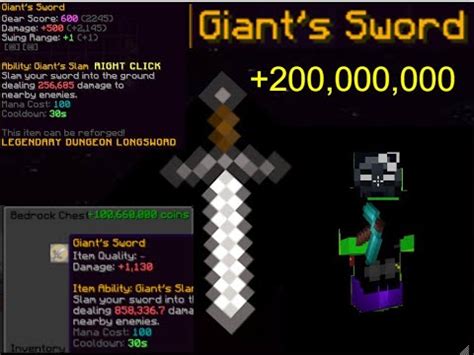 Dropping Giant S Sword 200M Hypixel Skyblock YouTube