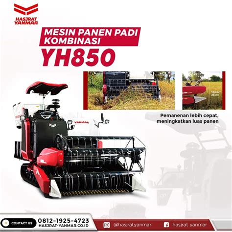 Panen Padi Makin Cepat Berkat Combine Harvester Yanmar Yh