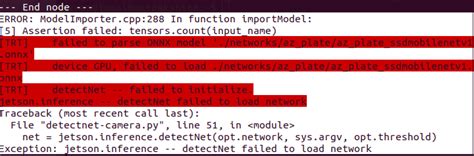 Failed To Load ONNX Model By Detectnet Camera Py ERROR Builtin Op
