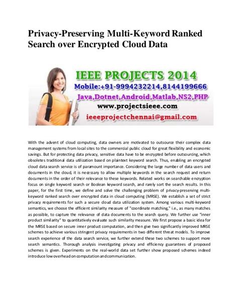 privacy preserving multi keyword ranked search over encrypted cloud data
