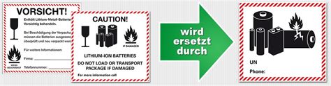Gefahrstoffkennzeichnung Transportaufkleber für Lithium Batterien